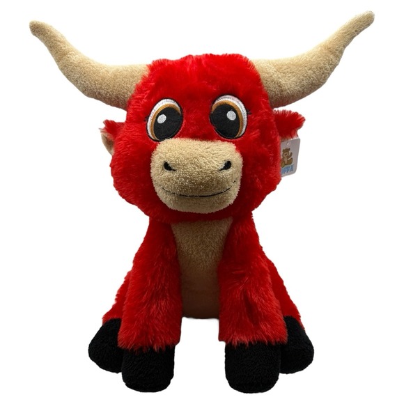 Toys | Goffa Large Red Bull Plush Ferdinand Stuffed Animal With Horns ...